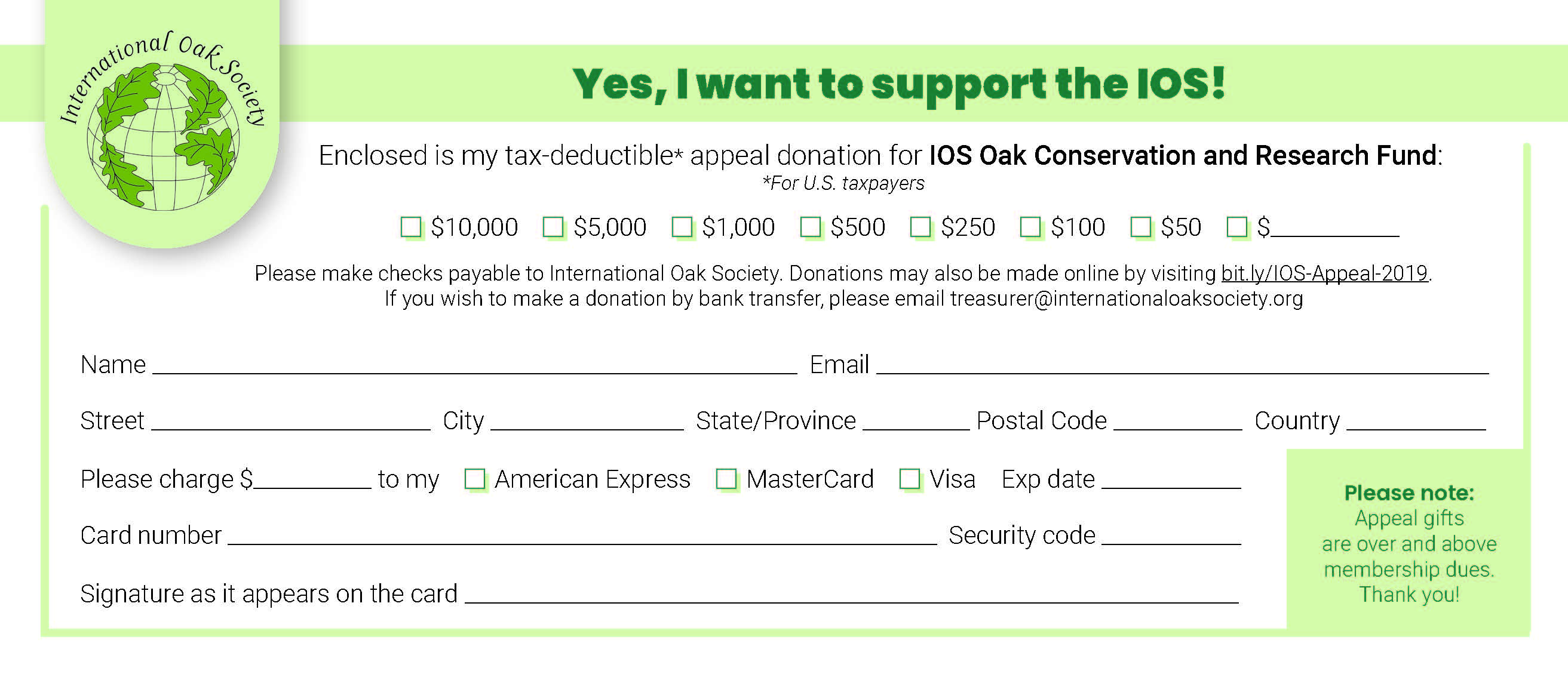 IOS Appeal: Offline Payment | International Oak Society