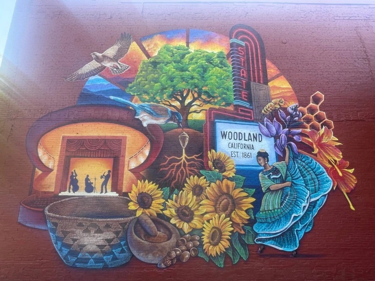 A Valley Oak and Acorns in a New Mural in Woodland, California ...
